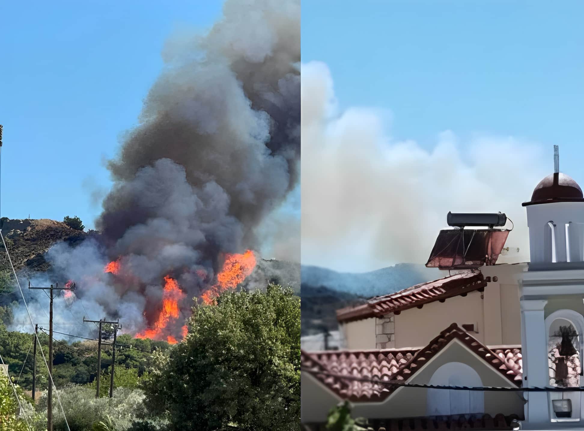 EKTAKTO TΩΡΑ - Μεγάλη φωτιά σε ελληνικό νησί κοντά σε σπίτια ...